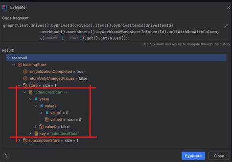 Get Cell Value Using Graph Api V6x Is Not Displaying The Value In Java