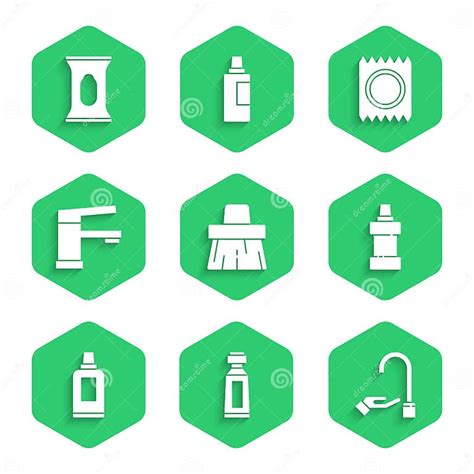 Set Handle Broom Tube Of Toothpaste Washing Hands With Soap Bottle For Cleaning Agent Water