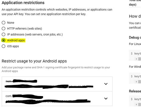 Android Protect Google Maps Api Key With Restriction For Ionic App Stack Overflow