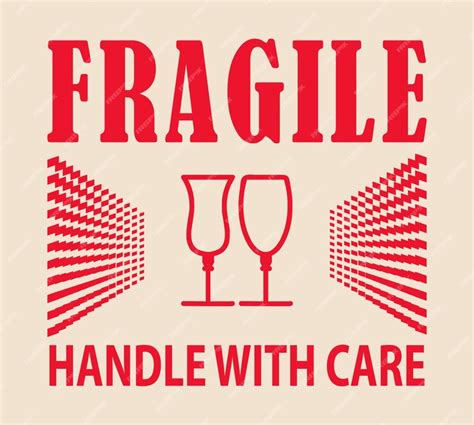 Premium Vector Fragile Handle With Care Sticker Fragile Label With