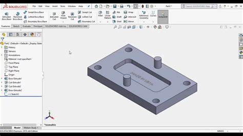 Solidworks Cam 2018 Ex10 1 Youtube