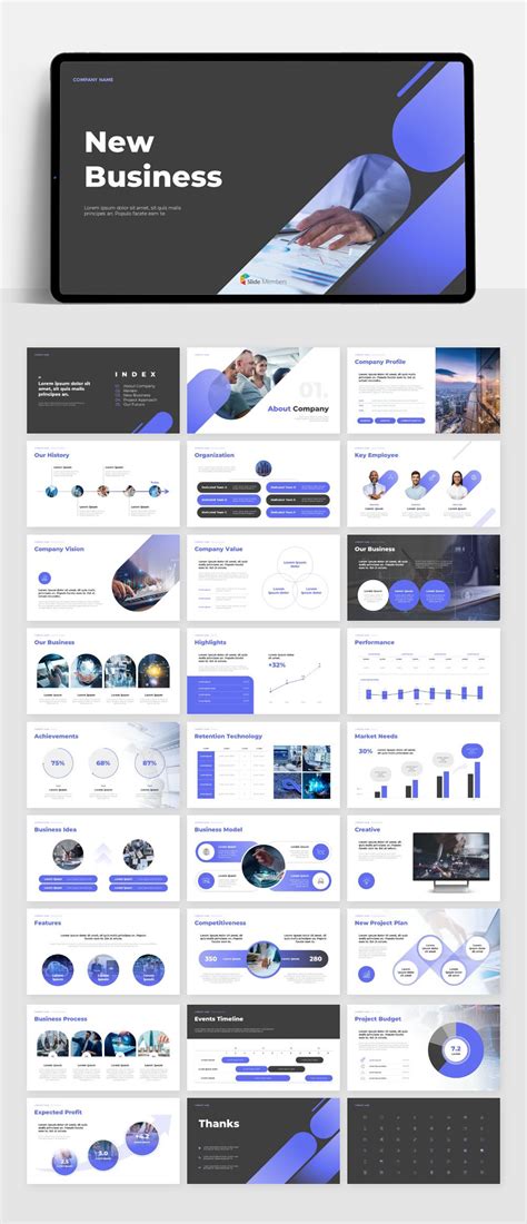 New Business Report PowerPoint Template SlideMembers Powerpoint