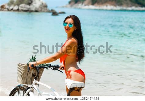 Sexy Hot Lady Red Bikini Having Stock Photo 1352474426 Shutterstock