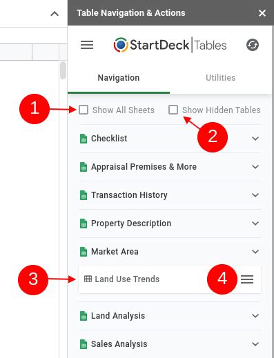 Tables Knowledge Base Startdeck