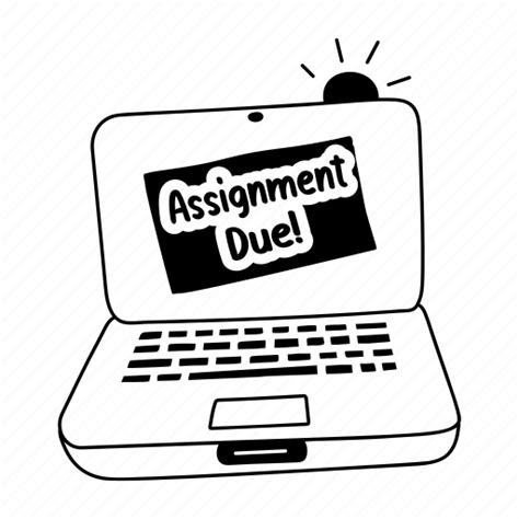 Assignment Due Deadline Assessment Notification Laptop Icon Download On Iconfinder
