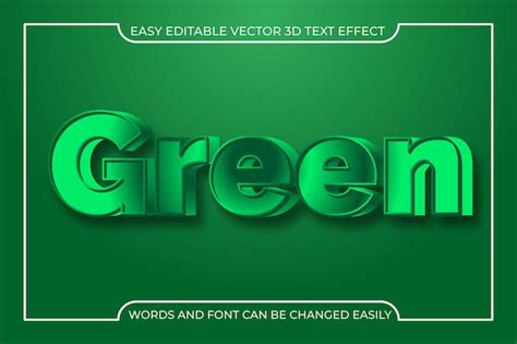 Premium Vector Editable Green 3d Text Effecct Design