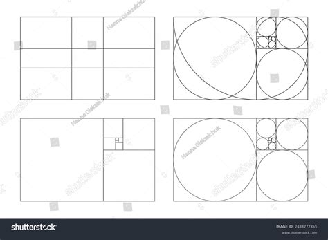 Golden Ratio Fibonacci Array Numbers Golden Stock Vector Royalty Free