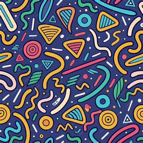Premium Vector Abstract Shapes Pattern With Colorful Lines And Geometric Elements