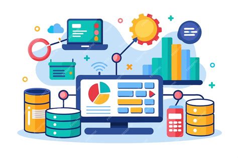 A Vibrant Display Of Data Analysis Concepts Featuring Charts Computers