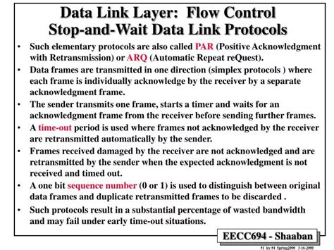 Ppt Data Link Layer Flow Control Stop And Wait Data Link Protocols