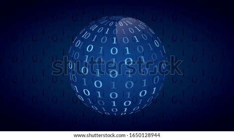 Binary Code Globe Vector Background Illustration Stock Vector Royalty