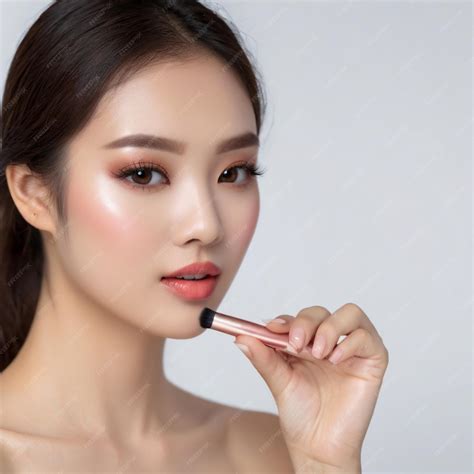 Premium Photo Beautiful Asian Woman Makeup Trial For Flawless Look