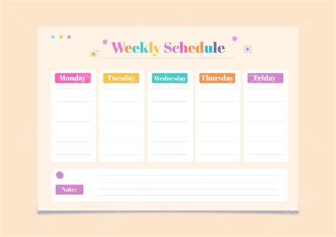 Weekly Schedule Daily Vector Template Download On Pngtree