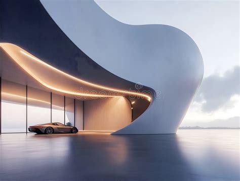 3d Render Of A Modern Building Fluid Futuristic Building With Smooth
