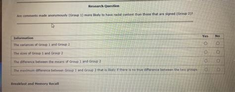Solved 1 Engagement Activity The T Test For Two