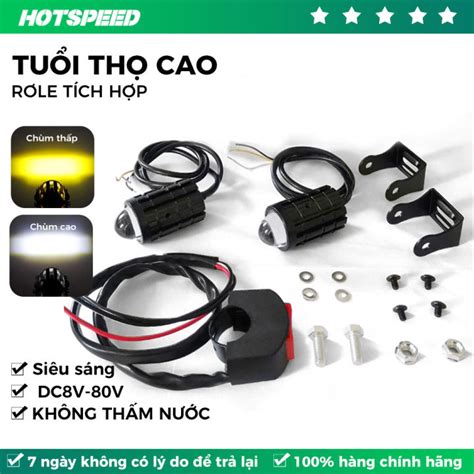 HOTSPEED Đèn Trợ Sáng xe máy xe điện đèn bi cầu mini chính hãng bi Cầu đèn pha bi cầu xe máy
