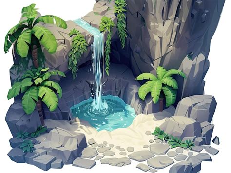 Cave With Waterfall Illustration Images Free Download On Freepik