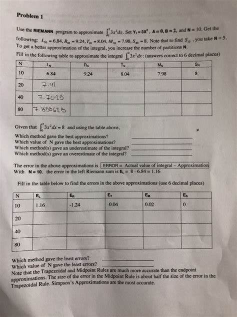 The Above Approximating Sums Can Be Found Using A
