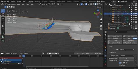 Making A Waterfall Mantaflow Fluid Simulation Unable To Add A Collision Object Rblenderhelp