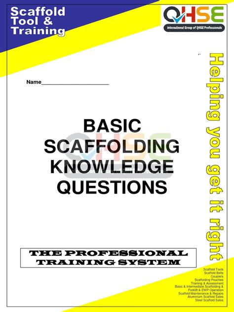 Basic Scaffolding Knowledge Questions Pdf Scaffolding