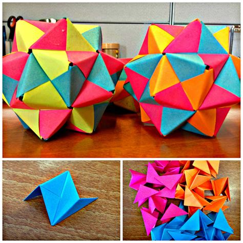 Post It Origami Icosahedron 11 Steps Instructables