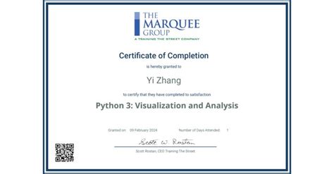 Yi Zhang On Linkedin Certificate For Python 3 Visualization And
