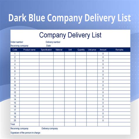 Excel Delivery Note Template Furniture Supply Delivery Note Template