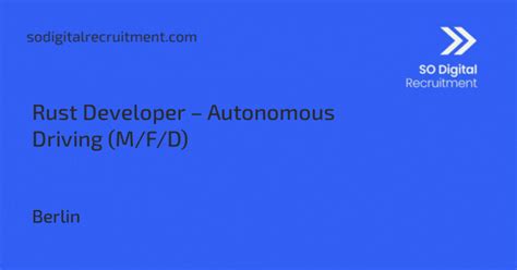 Max B On Linkedin Rust Developer Autonomous Driving Mfd So
