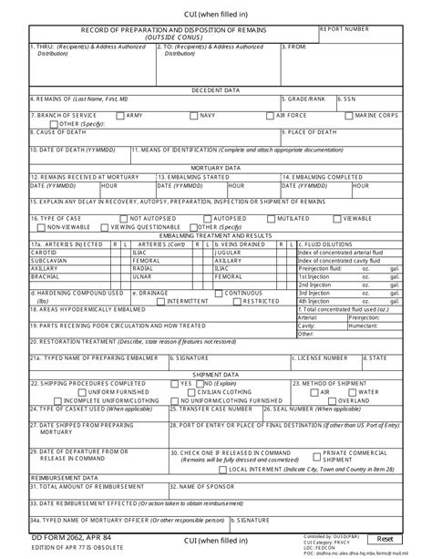 Da 2062 Fillable Form Printable Forms Free Online