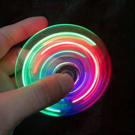 1pc Portable Led Fingertip Gyroscope Anti Anxiety Stress Relief Toy