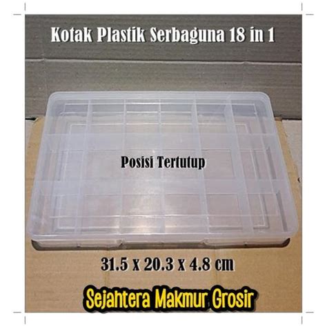 Jual Kotak Plastik Penyimpanan Container Box Aksesoris Perkakas 18 Sekat Tampa Sekat Jakarta