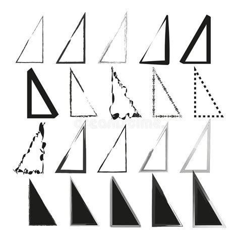Black And White Triangle Collection Vector Diverse Outlines Artistic Geometric Shapes