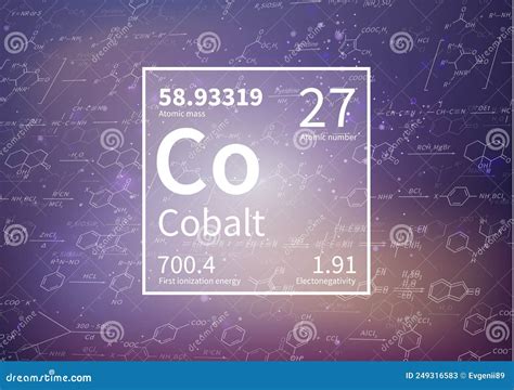 Cobalt Chemical Element With First Ionization Energy Atomic Mass And