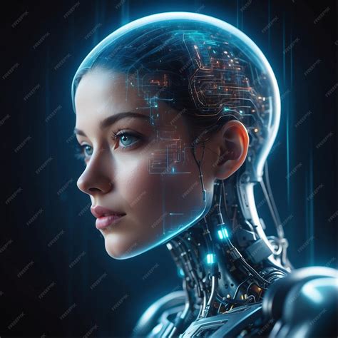 artificial intelligence futuristic and technology concept robot girl