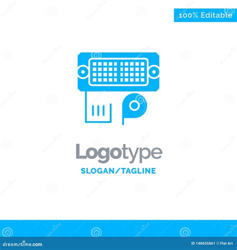 Adapter Connection Data Input Blue Solid Logo Template Place For