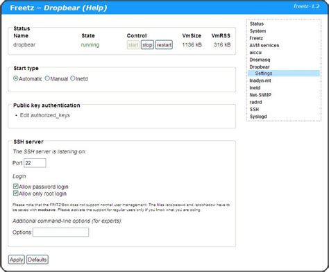 packages dropbear en freetz