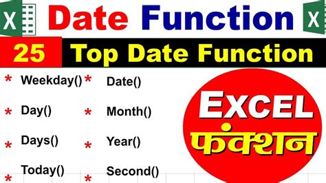 Date Function In Excel Date And Time Formula In Excel Youtube