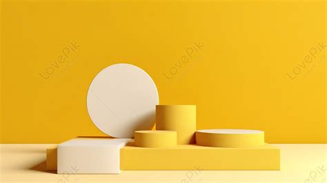 최소한의 추상 기하학적 사진 배경에 고급스러운 밝은 노란색 3d 제품 디스플레이 연단 연단 배경 제품 디스플레이 배경 노란 배경 이미지 Hd 연단 제품 디스플레이