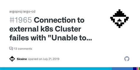connection to external k8s cluster failes with unable to connect to