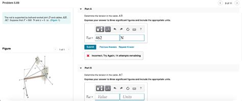 solved problem 5 69 9 of 11 part a the rod is supported by