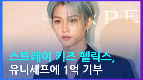 스트레이 키즈 펠릭스 유니세프에 1억 원 기부로 아너스 클럽 최연소 회원 등극 Youtube