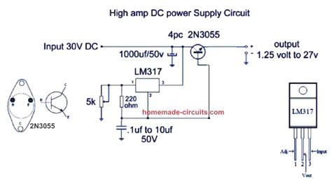Lm317 With Outboard Current Boost Circuit Homemade Circuit Projects