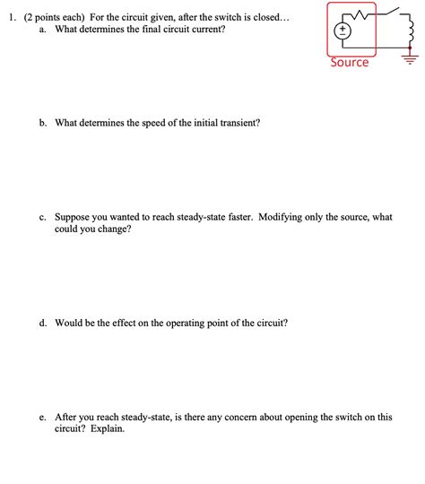 Solved Points Each For The Circuit Given After The Chegg