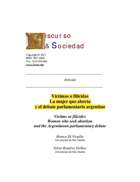 Ds154virgilioandramirez Iscurso And Sociedad Copyright © 20 21 Issn