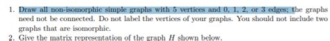 Solved Draw All Non Isomorphic Simple Graphs With Chegg