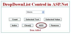 DropDownList Control In ASP Net C