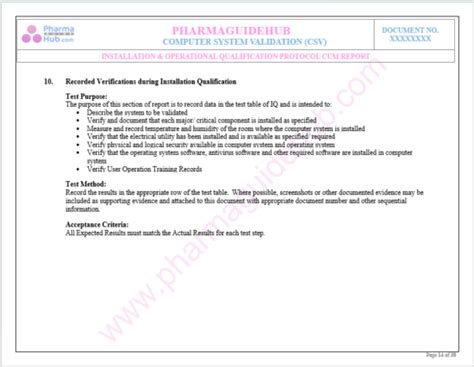 Computer System Validation Csv Installation And Operational Qualification Protocol Cum Report