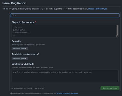 issue form github Famille Hervé