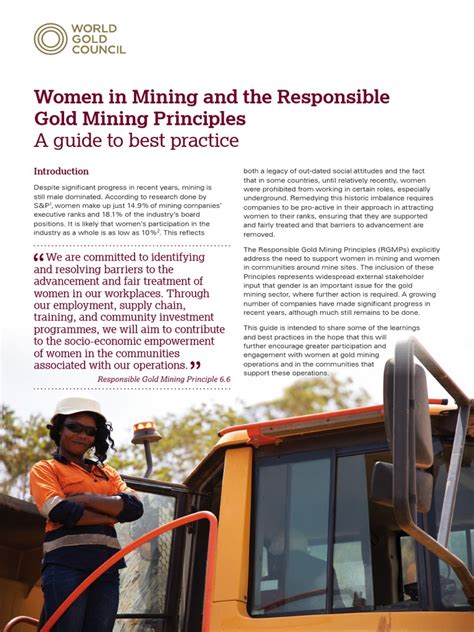 Women In Mining And The Responsible Gold Mining Principles A Guide To