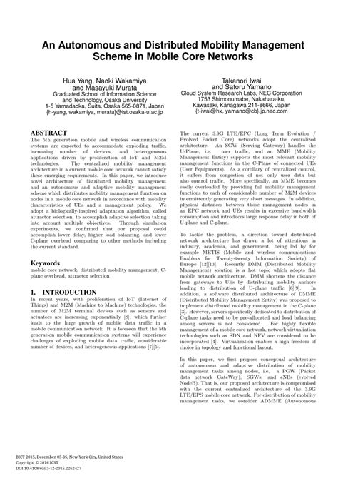 pdf an autonomous and distributed mobility management scheme in